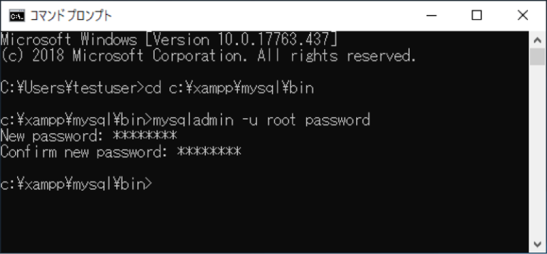 【前置きなし】xampp Mysql（mariadb）のrootパスワード設定方法 Windows10 【2019年4月版