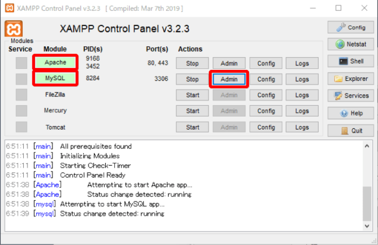 【前置きなし】XAMPP phpMyAdmin起動方法 Windows10 【2019年4月版】 | SAInoITnote